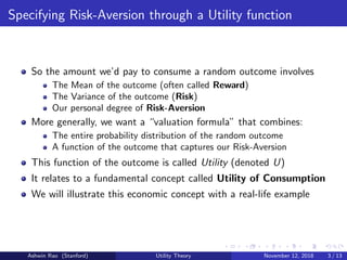 Risk-Aversion, Risk-Premium and Utility Theory | PDF