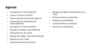 utilización de Toast en android studio mensajes | PPTX