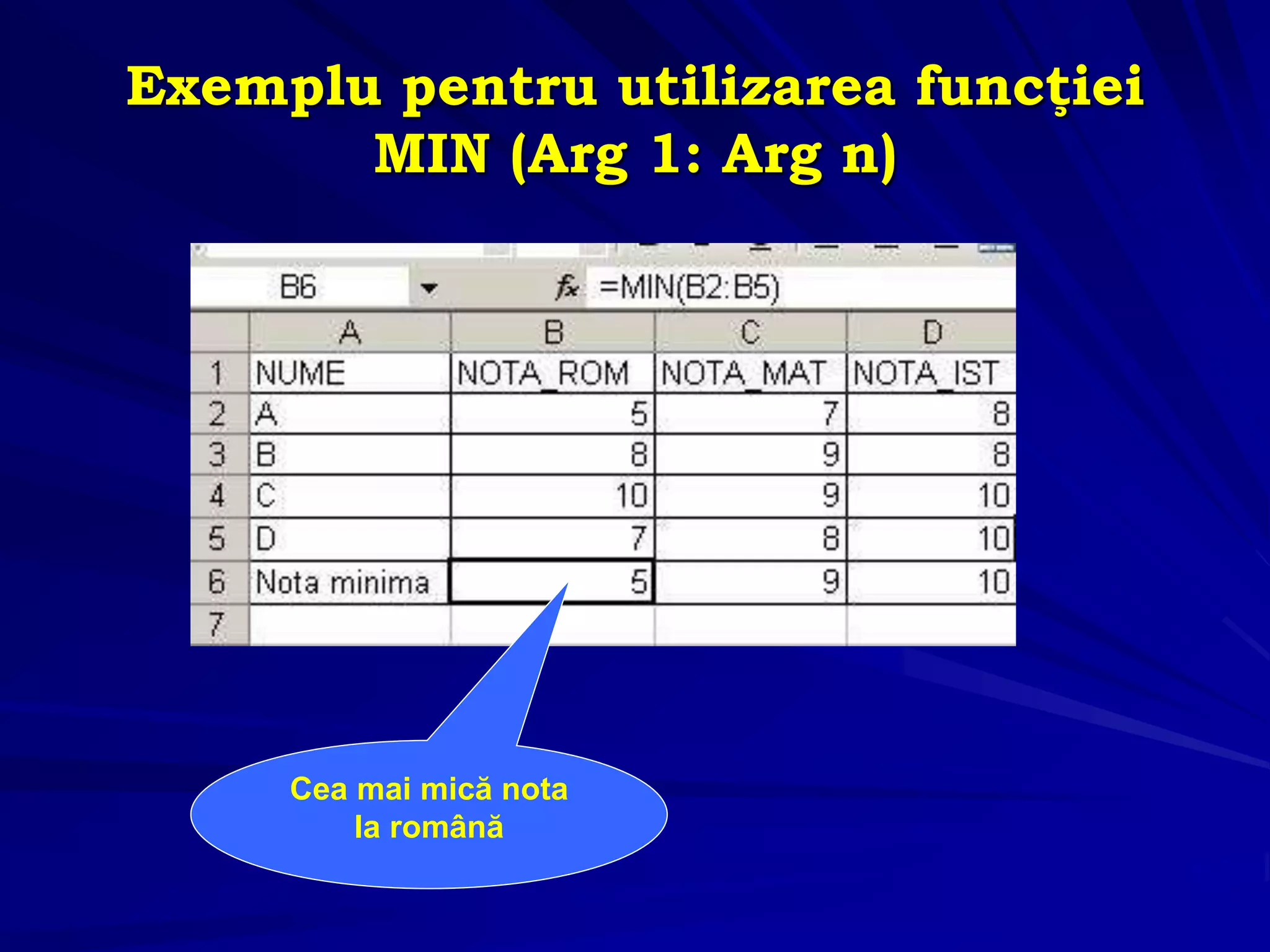 Utilizarea functiilor in Excel | PPTX