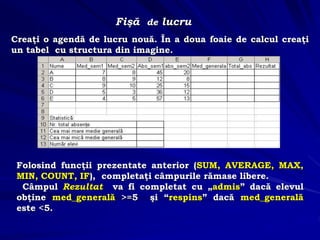 Utilizarea functiilor in Excel | PPTX