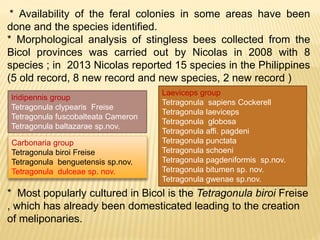 Utilization and Commercial Production of Stingless Bees and its ...