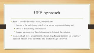 Utilization Focused Evaluation | PPTX