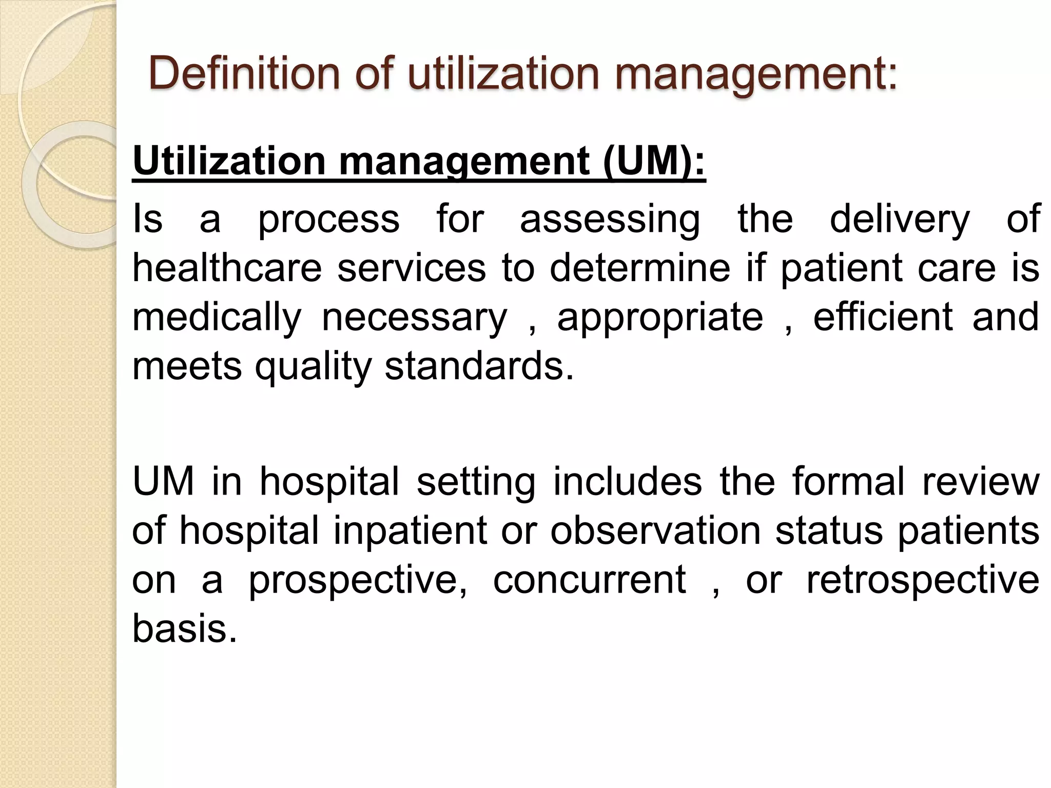 Utilization management | PPTX