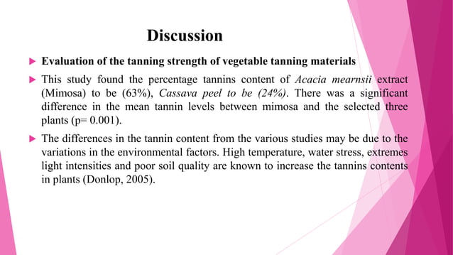 UTILIZATION OF ECO-FRIENDLY MATERIALS (CASSAVA PEELS) AS AN ALTERNATIVE TO CHROMIUM IN LEATHER ...