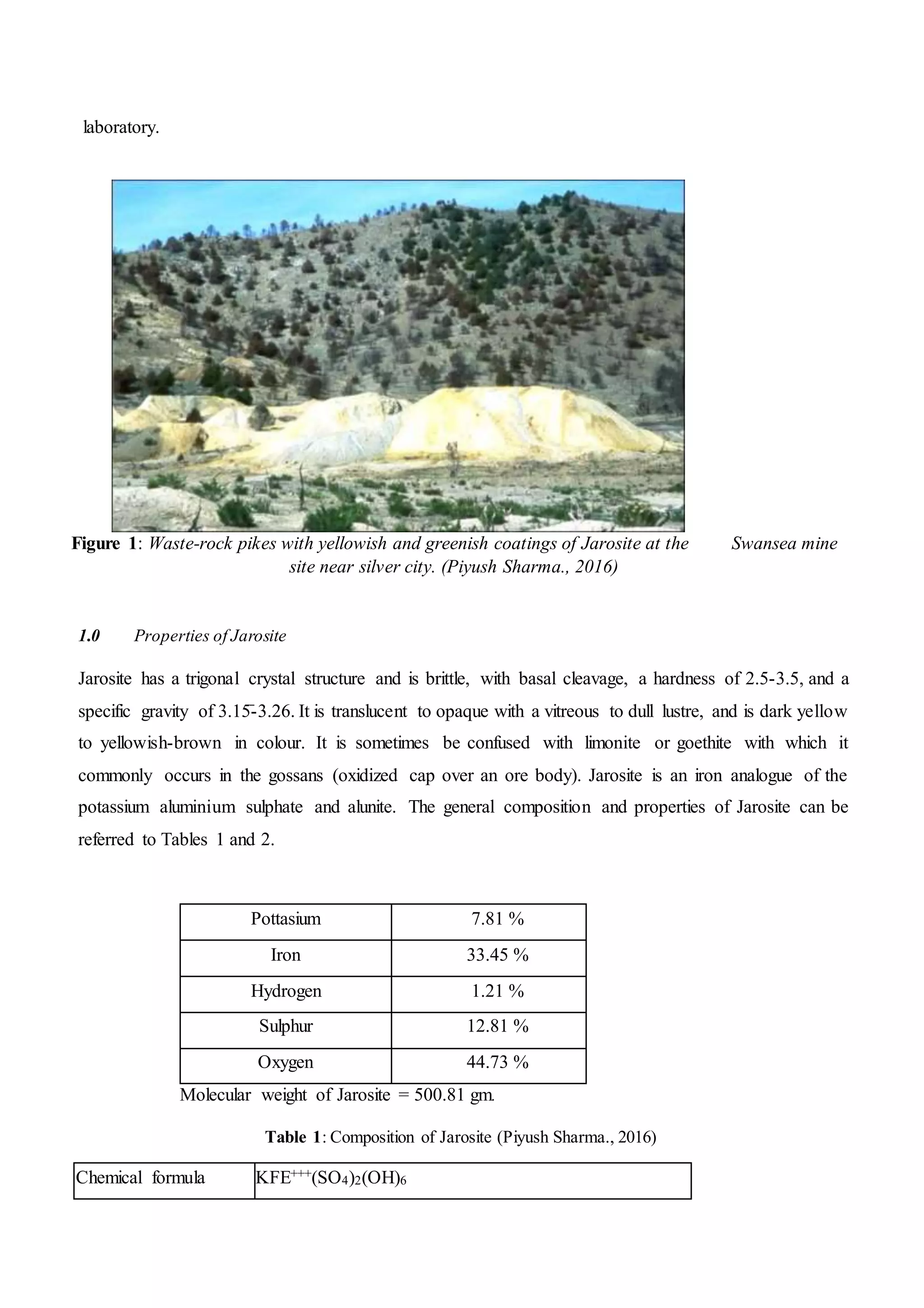 Utilization of jarosite generated from lead | DOCX