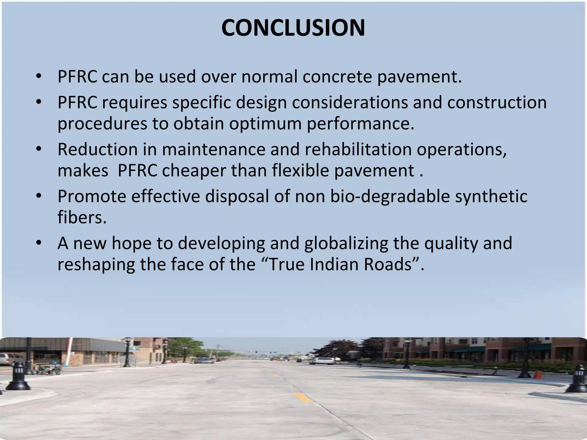 Utilization of polymer fiber reinforced concrete pavement | PPT
