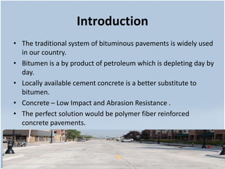 Utilization of polymer fiber reinforced concrete pavement | PPT
