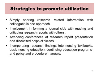 Nursing research; utilization of research findings.pptx | Parenting ...