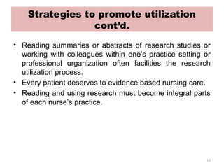 Nursing research; utilization of research findings.pptx | Parenting ...
