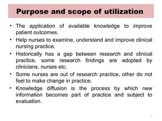 Nursing research; utilization of research findings.pptx | Parenting ...