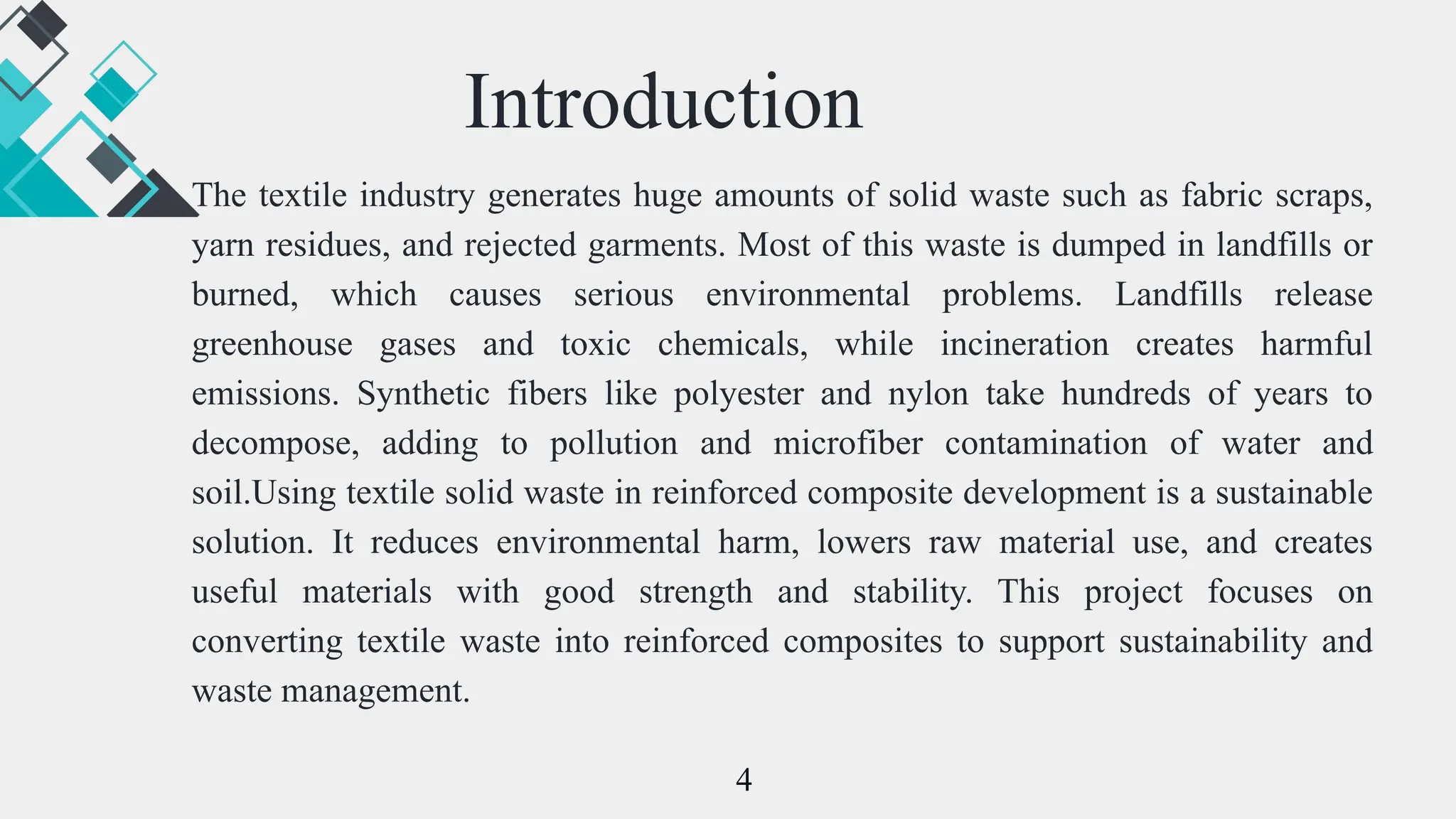 Utilization of Textile Solid Waste in Reinforced Composites development ...