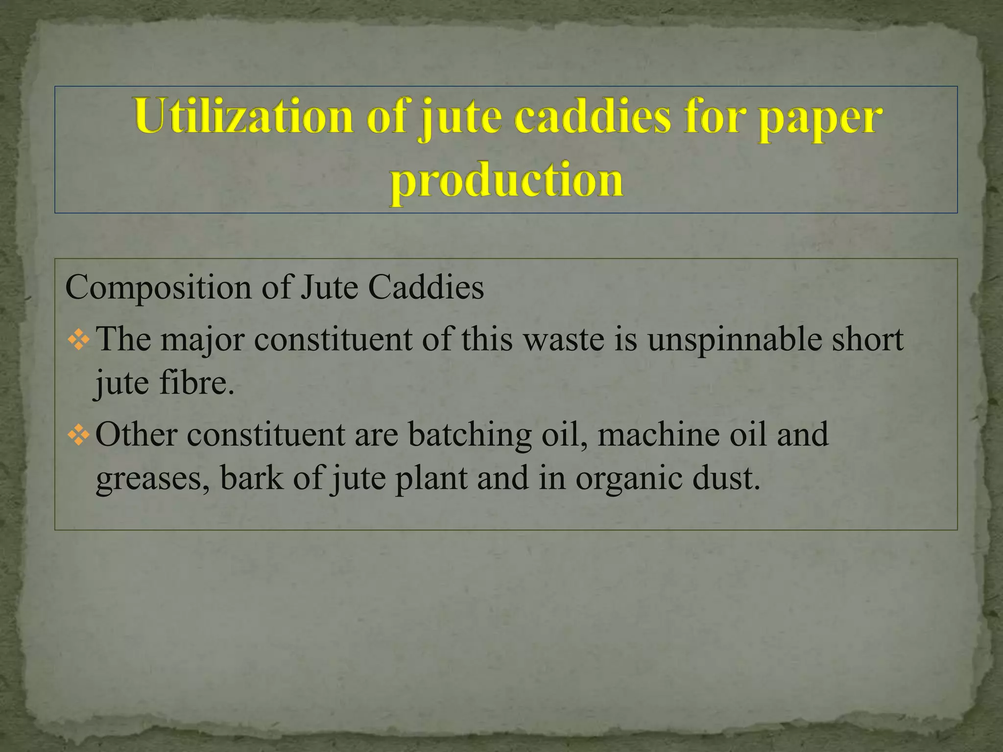 Utilization of waste for paper production | PPTX