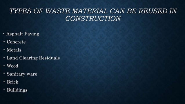 Utilization of waste material in civil construction | PPTX