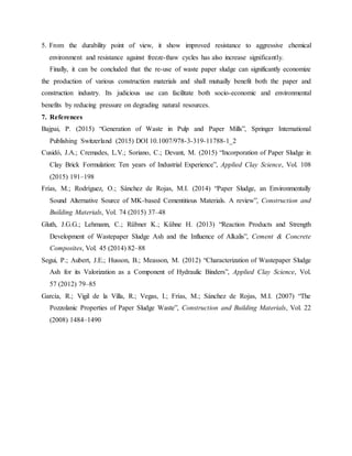 Utilization of waste paper sludge in construction industry | PDF | Free Download