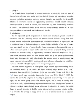 Utilization of waste paper sludge in construction industry | DOCX