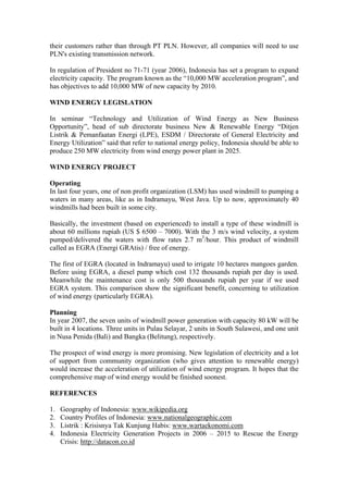 Utilization of wind energy in indonesia | PDF