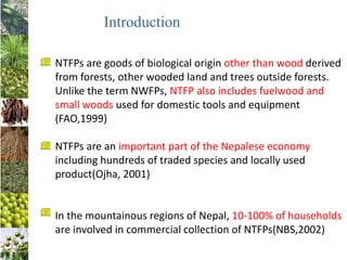 Trade Status of NTFPs in Nepal | PPTX