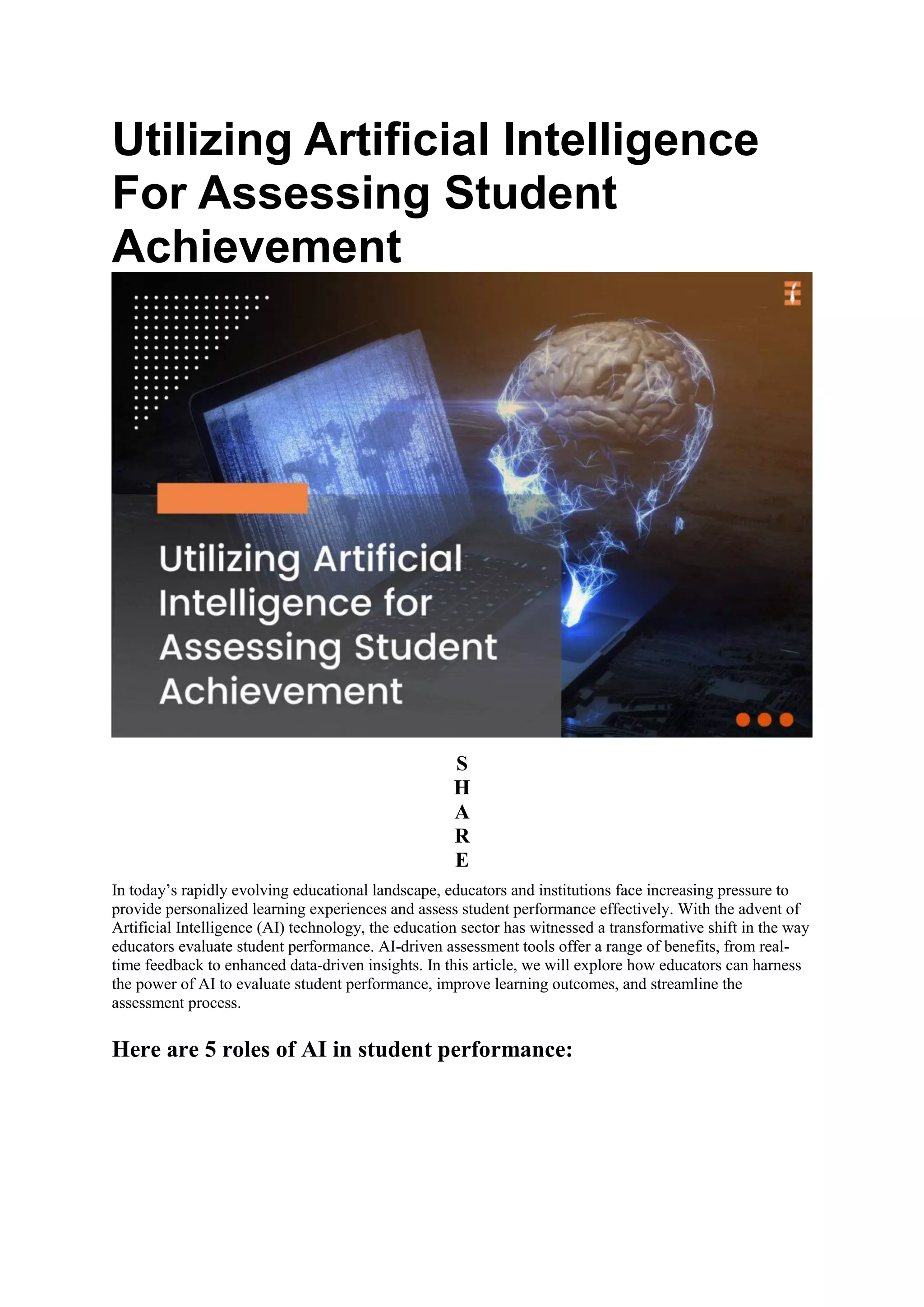 AI In Student Performance: Important Roles, Tools, Benefits, Challenges ...