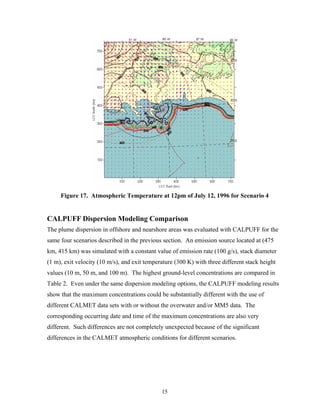 Utilizing CALPUFF for Offshore and Nearshore Dispersion Modeling Analyses | PDF