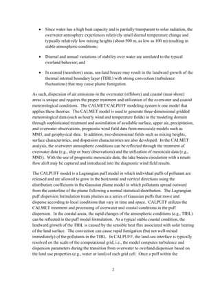 Utilizing CALPUFF for Offshore and Nearshore Dispersion Modeling ...