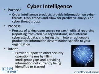 Utilizing cyber intelligence to combat cyber adversaries (OA Cyber ...