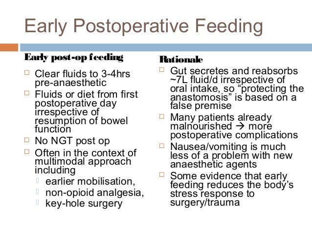 Utilizing ERAS to improve diet advancement post op