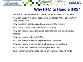 Utilizing HFM to Handle the Requirements of IFRS | PPT