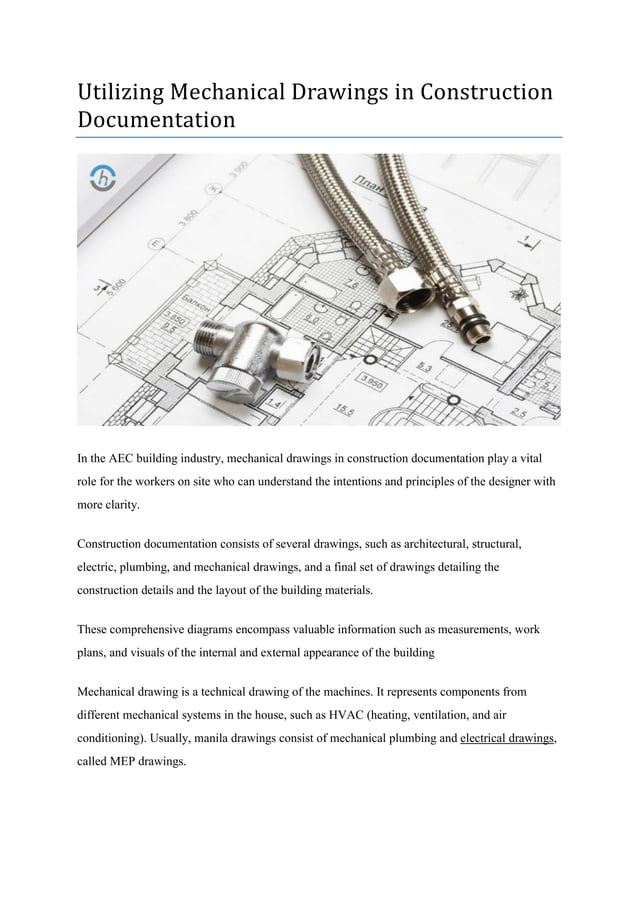 Utilizing Mechanical Drawings in Construction Documentation. | PDF