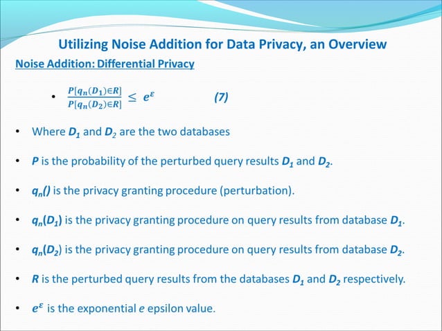 Utilizing Noise Addition For Data Privacy An Overview Pdf