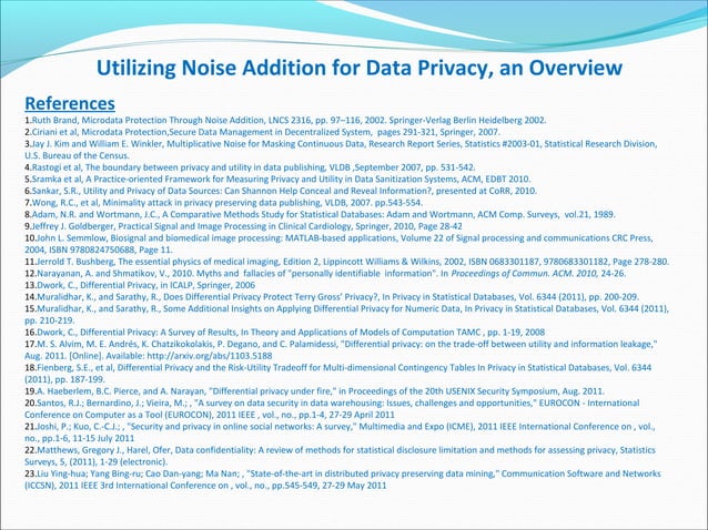 Utilizing Noise Addition For Data Privacy An Overview Pdf