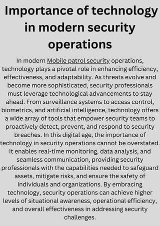 Utilizing Technology in Mobile Security Patrols.pdf | Technology ...