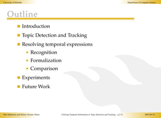 Utilizing temporal information in topic detection and tracking | PDF | Databases | Computer ...