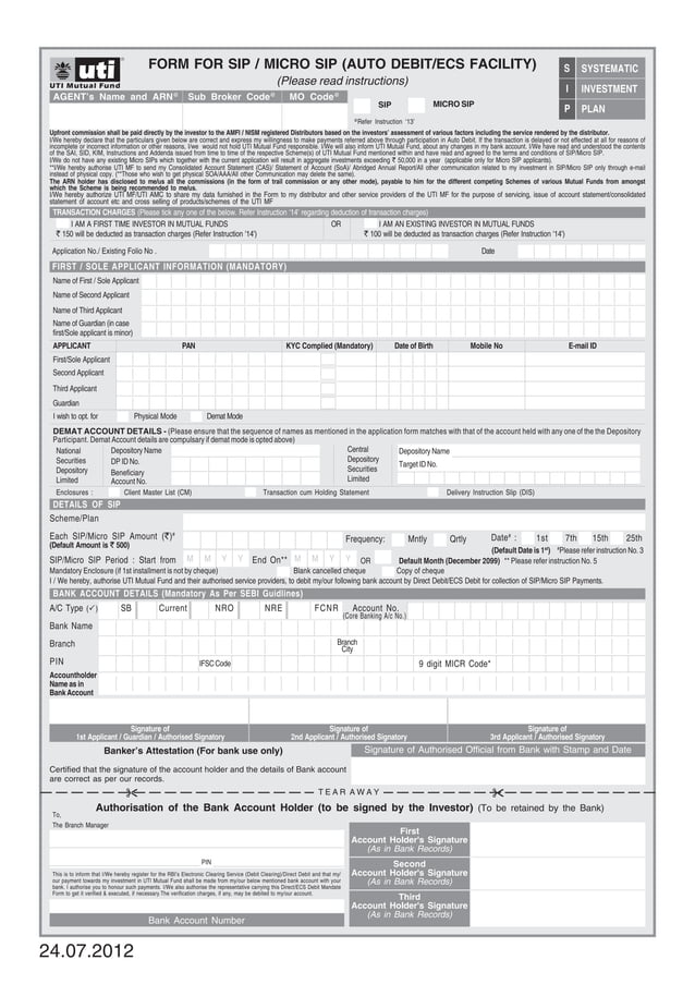 Uti mf sip form arn | PDF