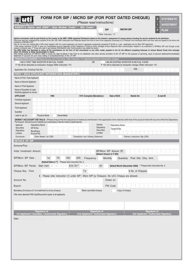 Uti mf sip form arn | PDF