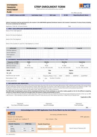 Uti mf strip application form arn | PDF