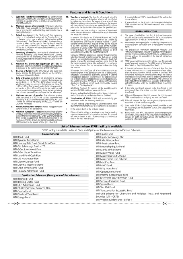 Uti mf strip application form arn | PDF