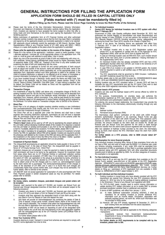 UTI - Equity Savings Fund Editable New Application Form Form | PDF