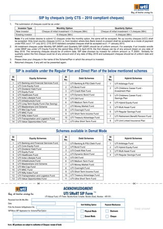 UTI - Systematic Investment Plan (SIP) New Editable Application Form | PDF