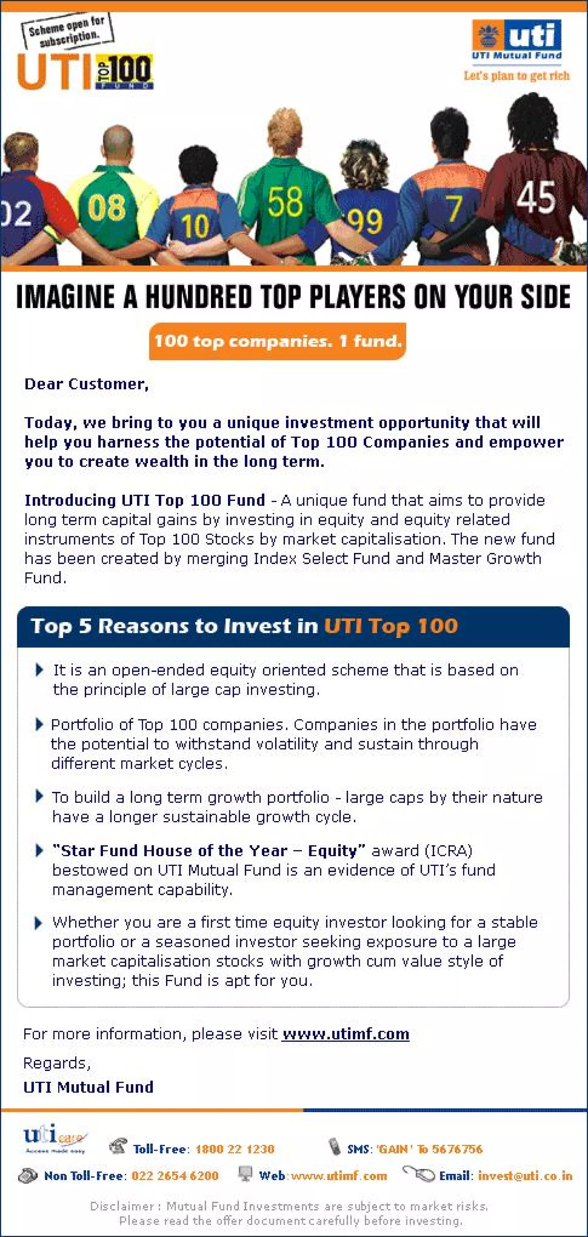 UTI TOP 100 NFO | PDF
