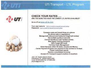 UTi Transport Solutions - LTL program | PPT