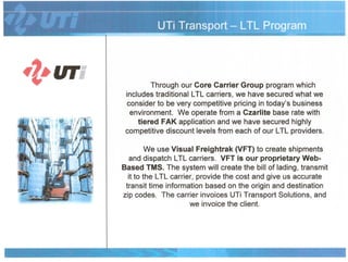 UTi Transport Solutions - LTL program | PPT