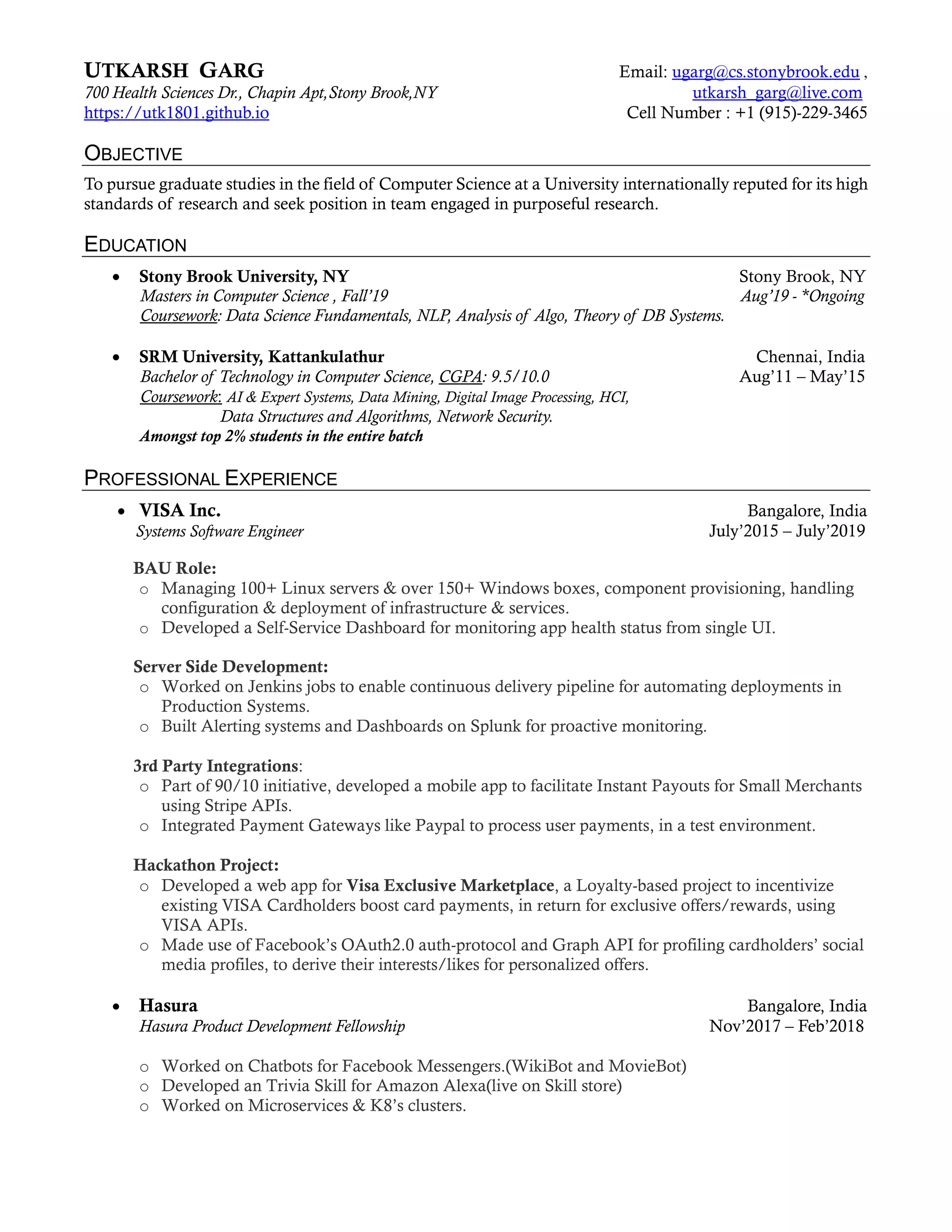 Utkarsh Garg Resume | PDF