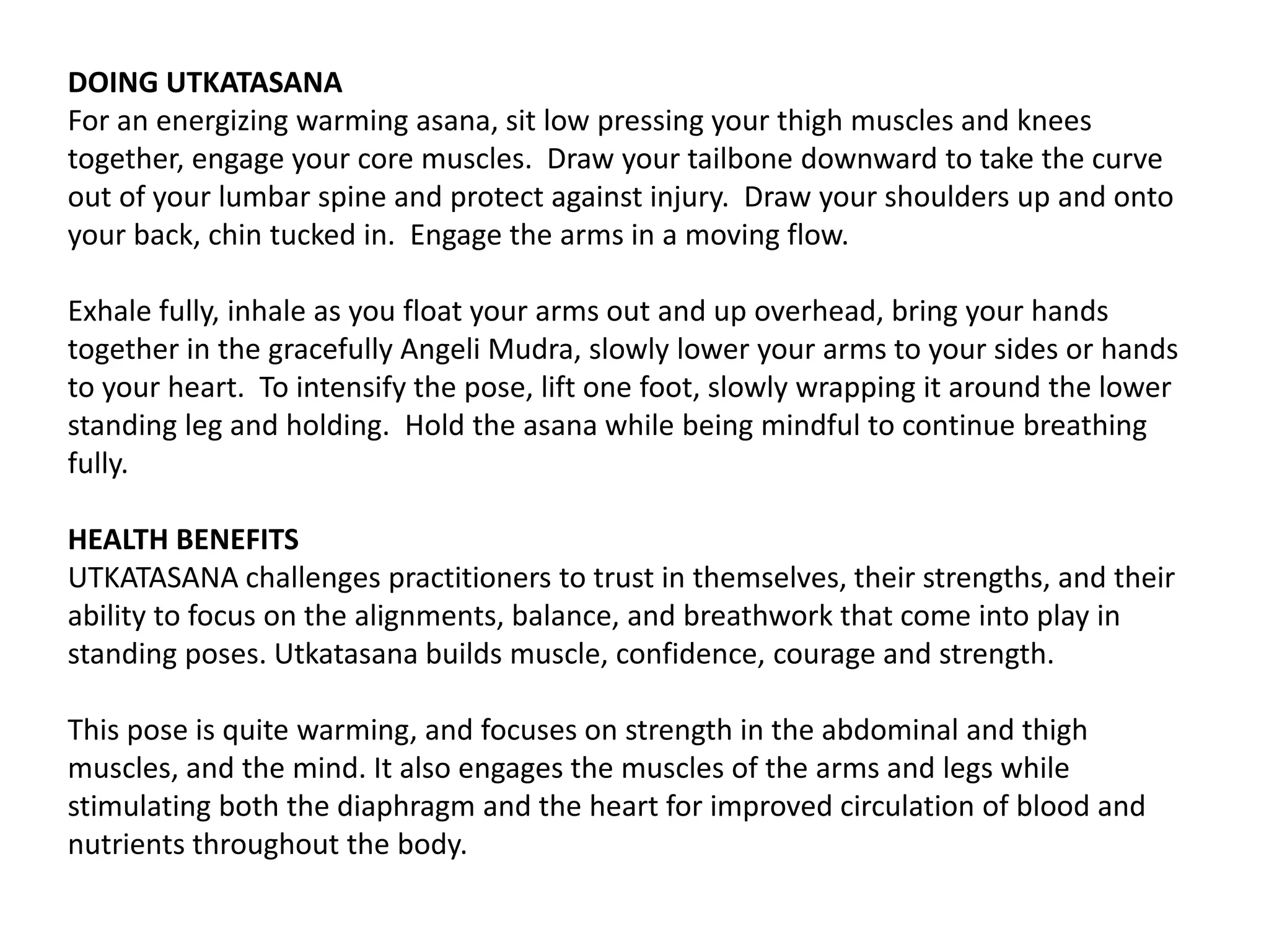 Utkatasana in ppt | PPTX