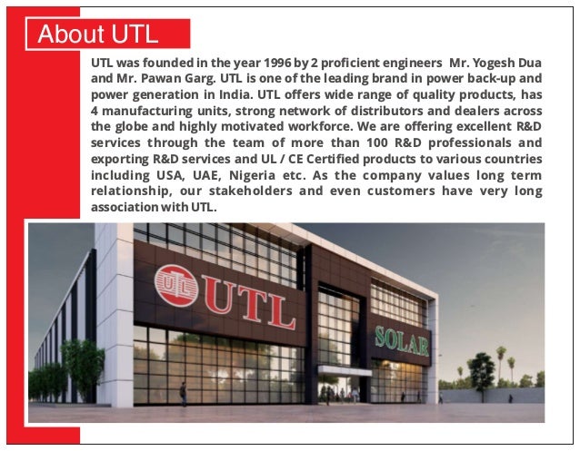 UTL SOLAR COMPANY PROFILE - 2022 | PDF