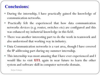 Internship Presentation B.Tech Communication Networks | PDF