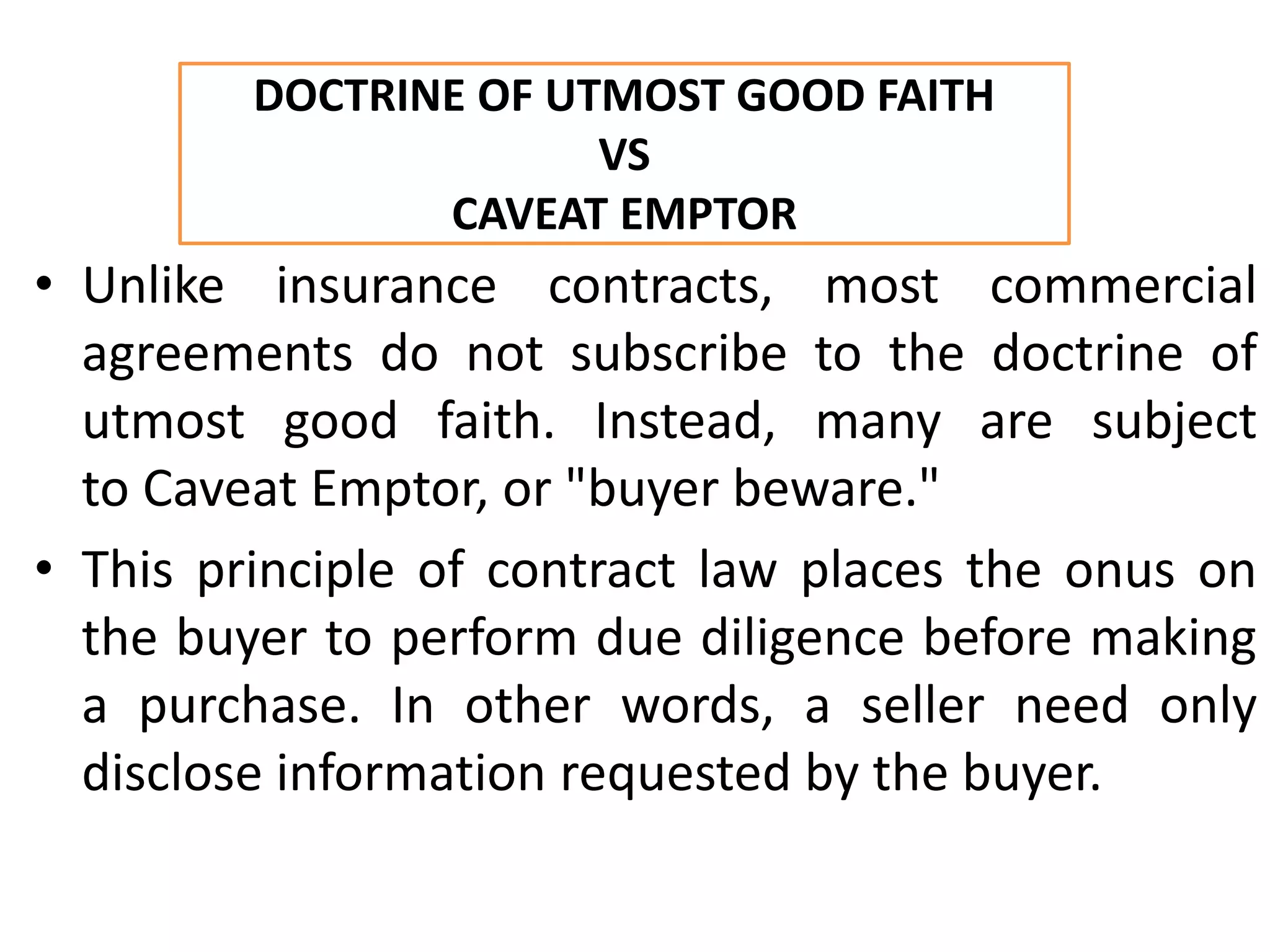 Utmost good faith ppt | PPTX