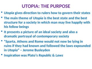 general ideas about UTOPIA and MORE.ppt