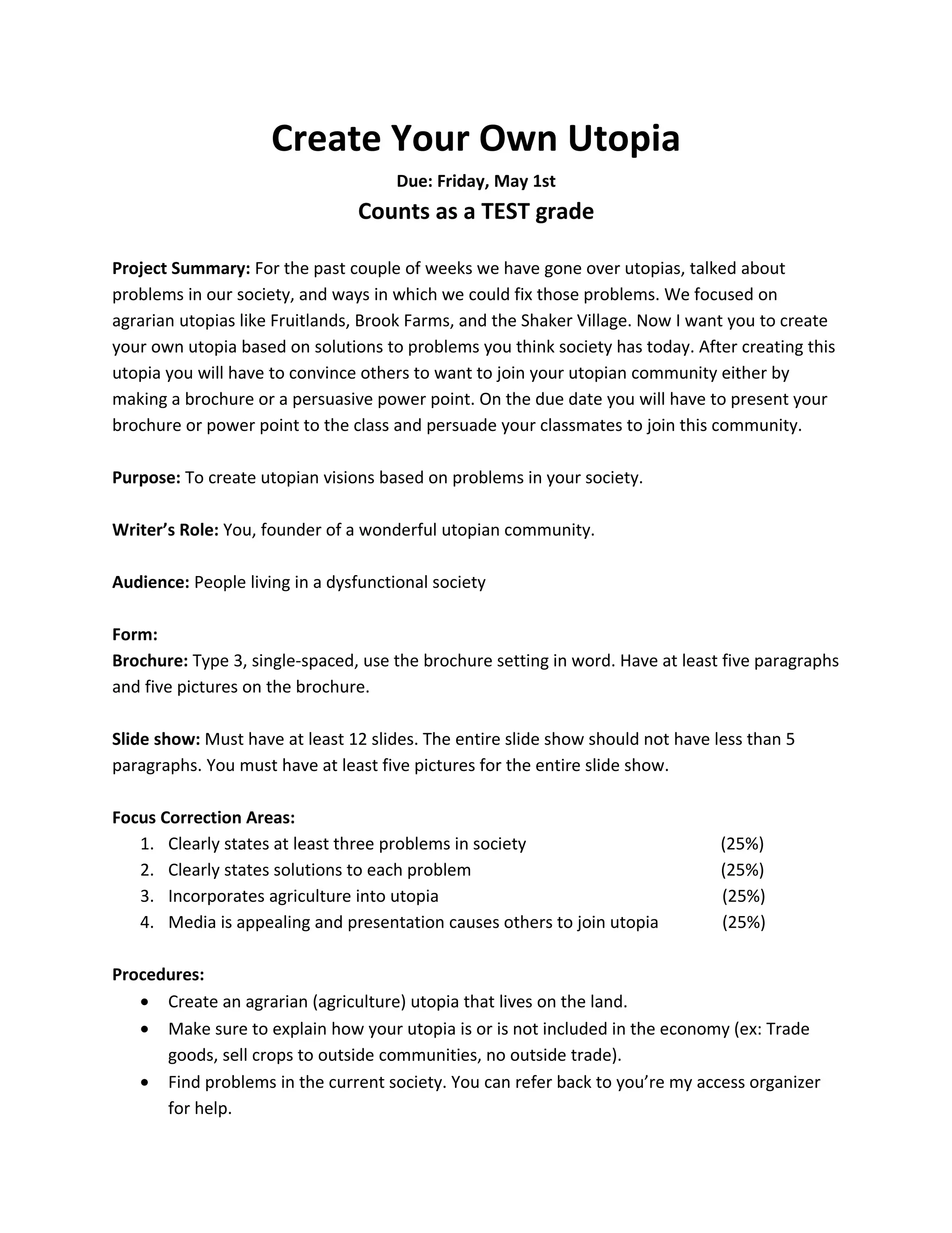 Utopian Brochure | DOC | Agriculture | Industries