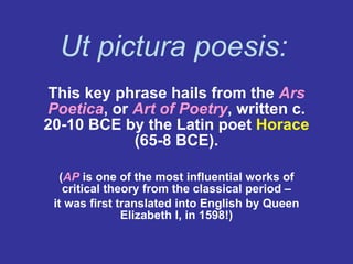 Ut Pictura Poesis Lecture | PPT