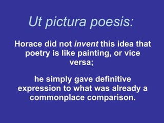 Ut Pictura Poesis Lecture | PPT